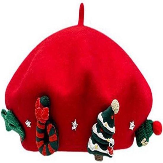 Modieuze Kerst Baret Voor Dames Met Glinsterende Kunstbreiwerk Als ...