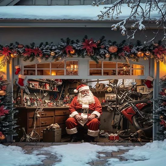 Mega Groot Kerst Spandoek 400×180 cm – Weerbestendige Garage-Deurbanner ...