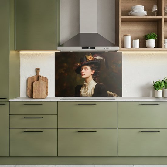 Spatscherm 90x60 cm - Zelfklevende achterwand Vrouw - Victoriaans ...