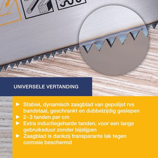 Handzaag 500 mm voor Houtbewerking - Ergonomische Softgrip, Krachtige ...