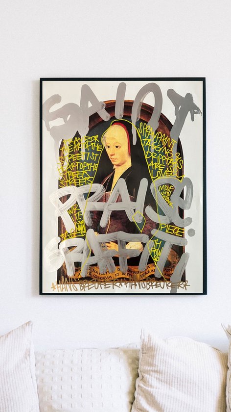 Saint praise graffiti - Meerdere kleuren - Canvas 80 x 120 cm Z | bol