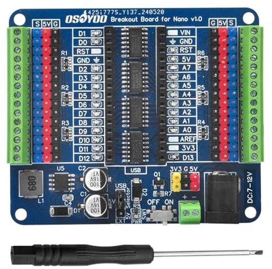 Nano IO Shield Breakout Board voor Arduino Nano met GPIO Status LED en ...