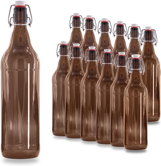 12 glazen flessen 1 liter met beugelsluiting - Perfecte inmaakflessen ...