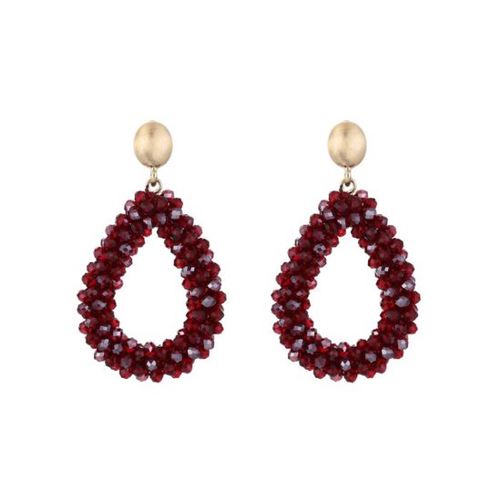 Bijoutheek Oorknoppen Kralen Druppel Deep Red | bol