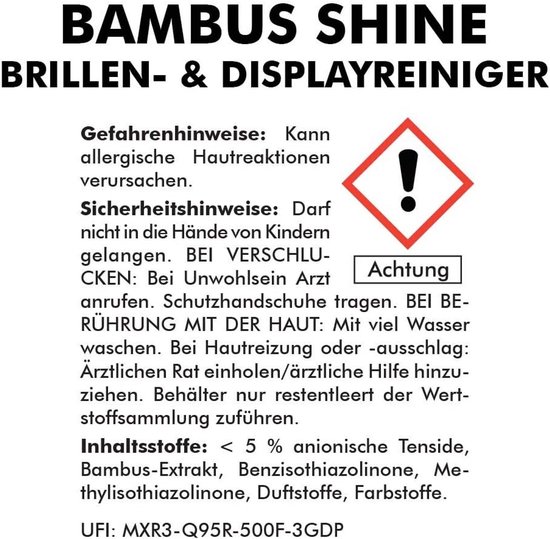 Display- en Brillenreiniger Set 50ml met Bamboe Doeken - Streepvrije ...