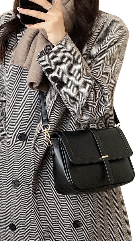 Vintage Business Casual Schoudertas - Retro Flap Square Bag - Ideaal ...
