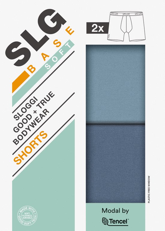 Sloggi - SLG Base - 2-Pack Shorts - Multi Blauw - M | bol