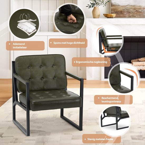 COLAMY - Accentstoel - Comfortabel - Fauteuil - Midden van de eeuw ...