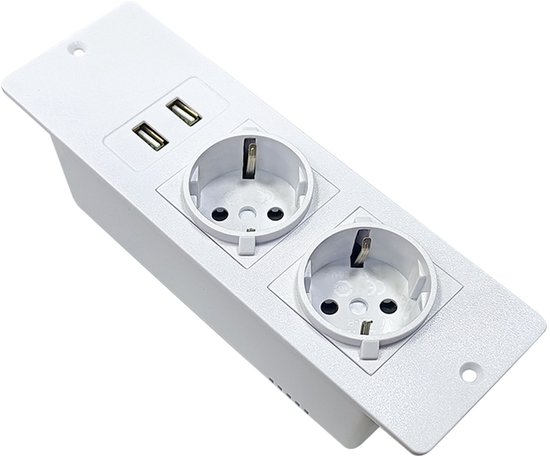4 in 1 Verzonken Inklapbaar Tafelstopcontact met 2 Stopcontacten 2 USB ...