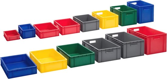 Stapelbox Eurobox - Kunststof Opslagcontainer in 5 Kleuren en 16 Maten ...