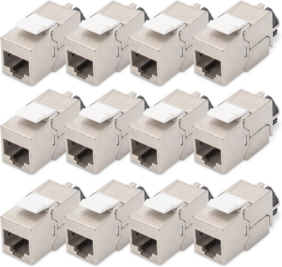 Keystone module Cat-6A afgeschermd - 12 stuks - RJ45 jack voor 10GBase ...
