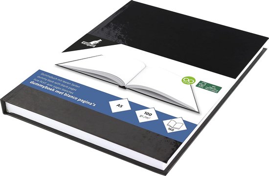 Schetsboek A5 Blanco met Zwarte Hardcover - 80 Vellen - 100g | bol