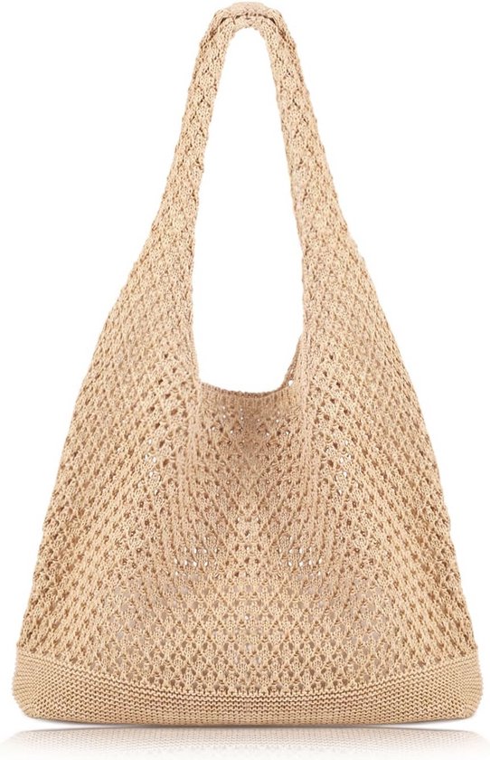 Gehaakte Strand Tote Tas voor Vrouwen - Esthetische Mesh Tote Bag | bol