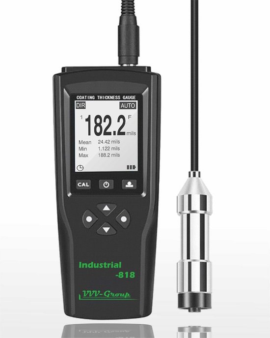 Digitale coating diktemeter voor Fe/NFe - meetbereik 0-197 mm | bol