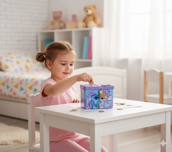 Disney Stitch Spaarpot met Slot & Sleutels – Metalen Kinder Spaarblik ...
