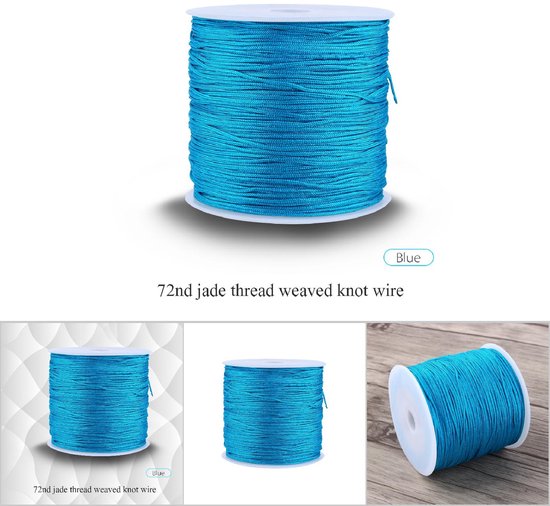 100M x 0,8 mm nylon Chinese knoopkoord rattail macramé shamballa draad ...