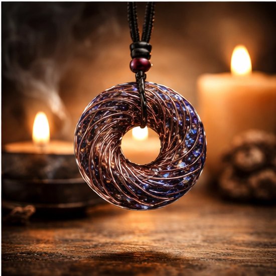 S4H Orgonite Donut Hanger Amethist – Torus Ketting met Koper Wire Wrap ...