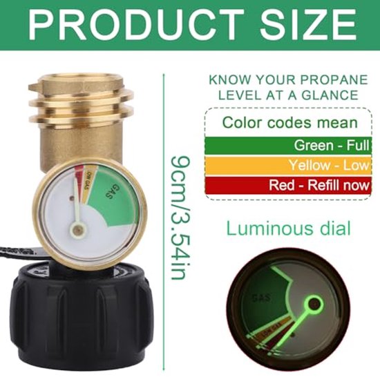 Propane Tank Meter Level Indicator for 5-40lb LP Tanks, Universal ...