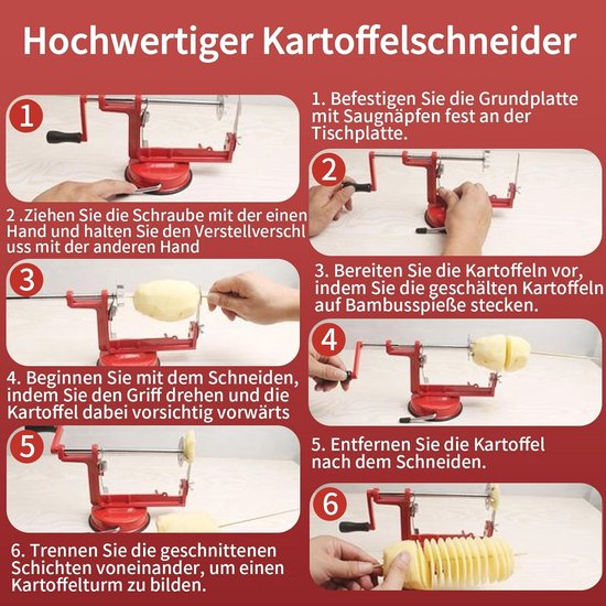 Handmatige Spiraal Snijder voor Aardappelen en Groenten | bol