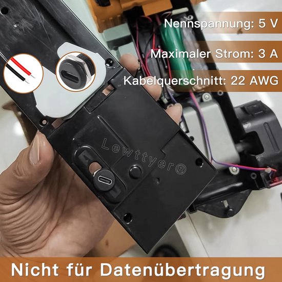 2-Wire USB Type C Connector 3A - Flush-Mounted Socket with Panel Mount ...