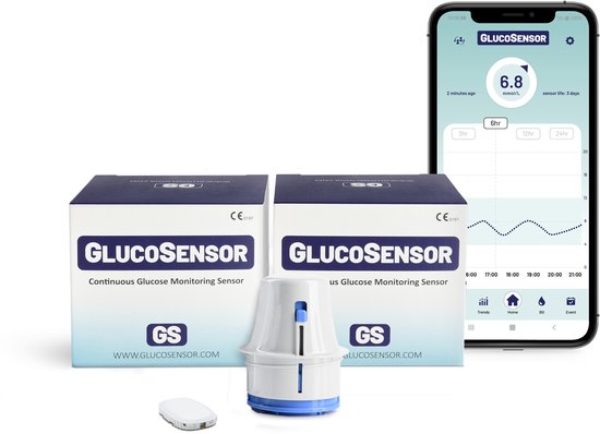 GlucoSensor CGM Startset met 2 Sensoren + Transmitter/zender (3 jaar ...