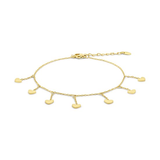 CO88 collection – 8CA-00016 – Enkelbandje met hartjes – goudkleurig ...