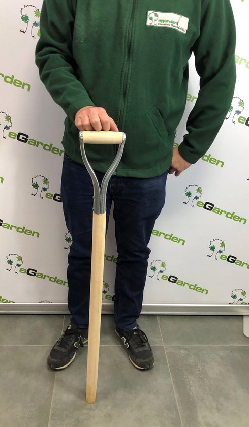Houten steel met handvat 97cm voor tuinwerktuigen | bol