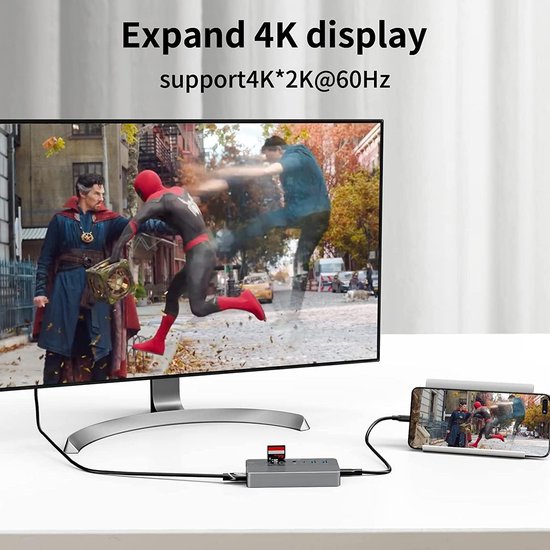 10-in-1 USB-C Hub met M.2 SSD Behuizing, 4K HDMI & Kaartlezer voor ...