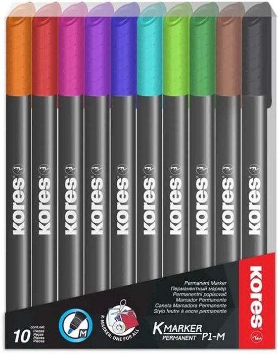 Set permanente stiften met 10 levendige kleuren | bol