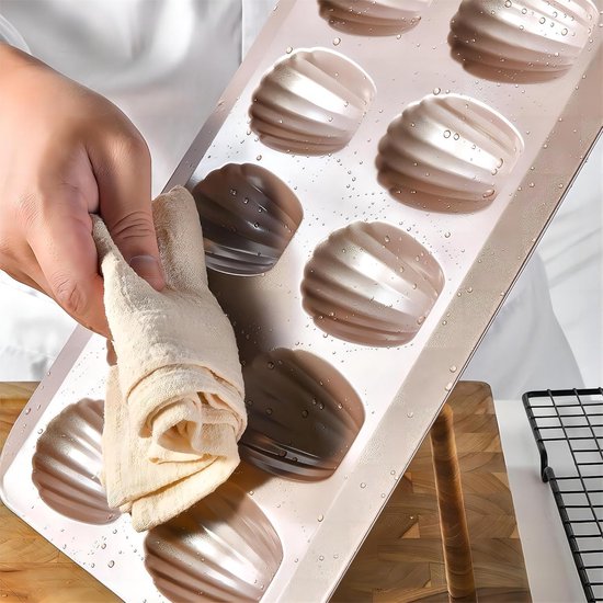 Madeleine-bakvormen (2 stuks) 12-delige Madlen-vorm voor schelpvormige ...