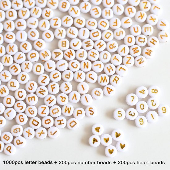 800x Kralen Set met Letters en Cijfers voor Armbanden en Sieraden DIY ...