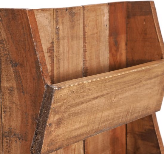 Porte-journaux et magazines mural en bois massif ancien 60 cm | bol