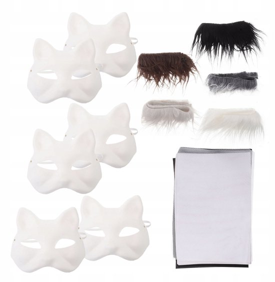 DIY Kattenmasker Set - Leeg Masker met Ooggaas voor Cosplay - Inclusief ...
