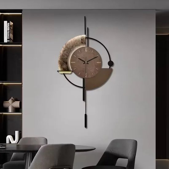 wandklok modern - wandklok hout - Grote Stille Wandklok met Japans ...