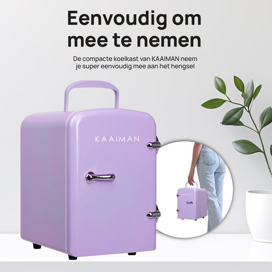Kaaiman® Mini Koelkast 4L - Kleine Koelkast 12V/220V - Cosmetische ...