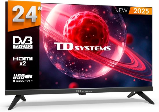 24 inch HD Televisie zonder Smart TV - DVB-T2/C/S2 Tuner, HDMI, USB ...