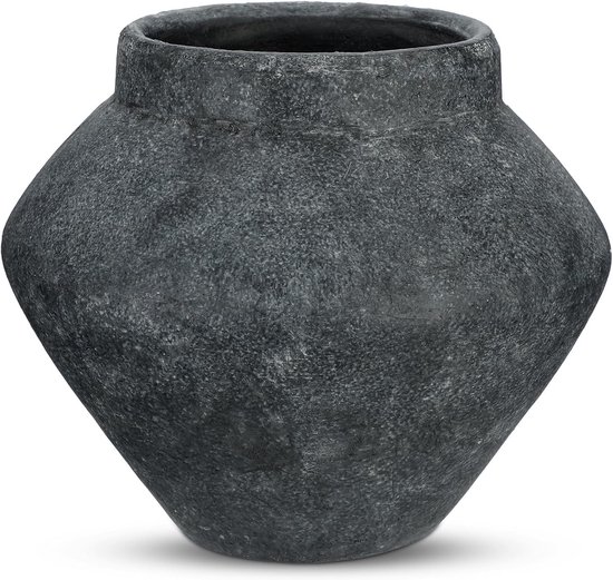 Grote Rustieke Vaas voor Bloemen - 21CM Hoog Terracotta Vaas met Brede ...
