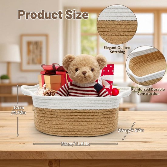 Gevlochten Cadeaumand Leeg met Zakjes en Lint - Presenteermand 30x20x12 ...