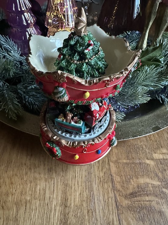 kerst speeldoosje - opwind baar -met treintje -deuntje ik wens je een ...