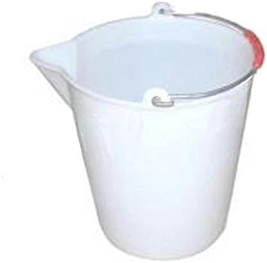Witte Kruikemmer van Polyethyleen met Giettuit - 12 Liter Inhoud | bol