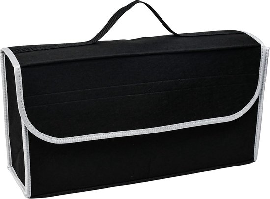 Inklapbare Organizer Bak voor Kofferbak - Zwart Vilt - Ruime Opbergbak ...
