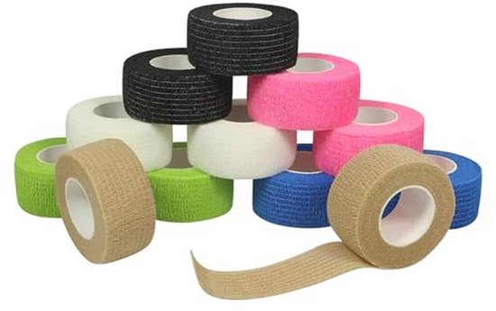 Zelfklevend Verband en Vingerpleisters - 12 Rollen Elastisch Hechtband ...
