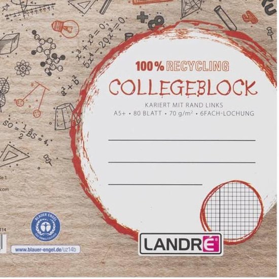 College Block A5 Recycling, Perforated, 80 Vellen, Pak van 5 | bol