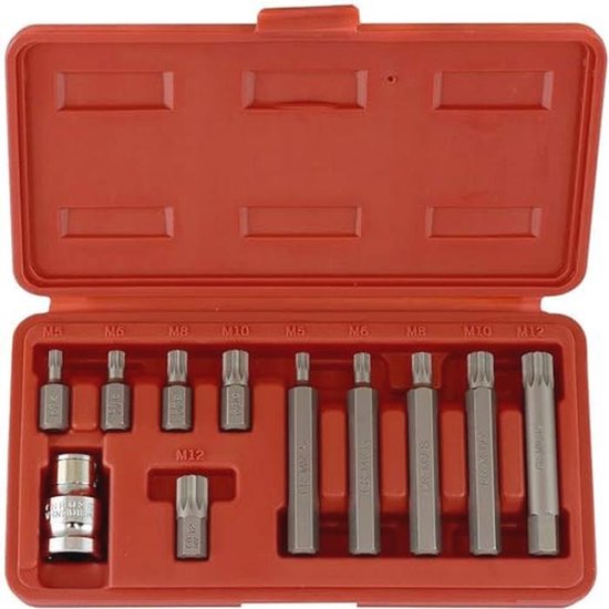 XZN Triple Square Spline Bit Set - 12 Punts, 11-delige CrV Stalen Set | bol