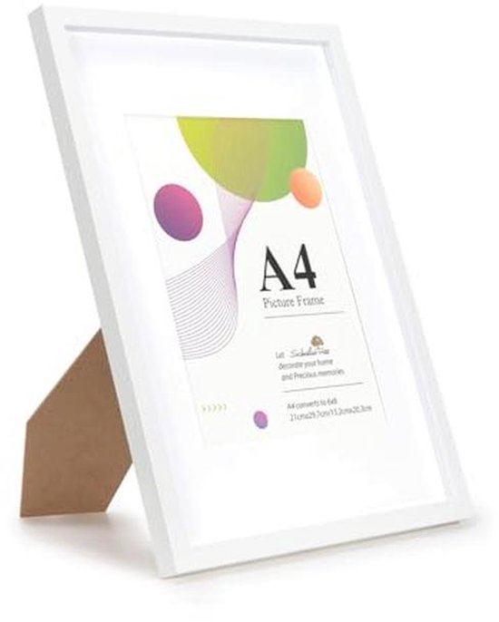 Witte A4 Fotorijst - Houten Fotolijsten met Standaard en ...
