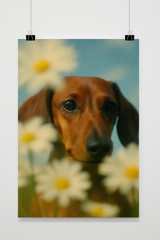 Teckel Poster - Hond Posters - Dieren - Madelief - Bloem ...