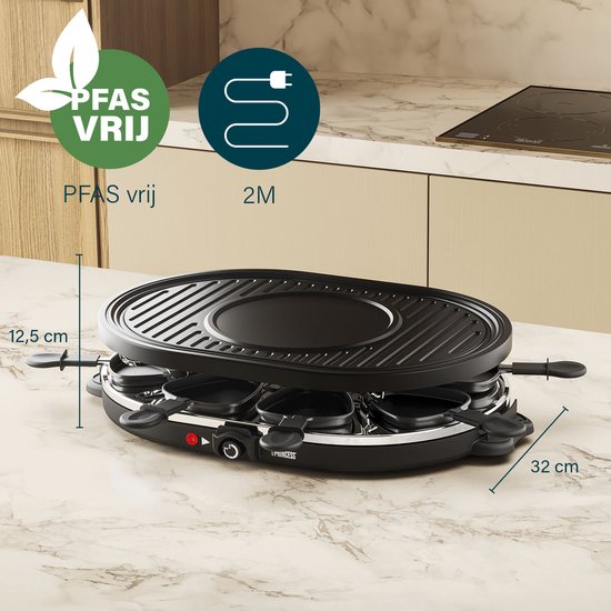 Princess Gourmetstel - Raclette Oval Grill Party - 8 personen - 1200W ...