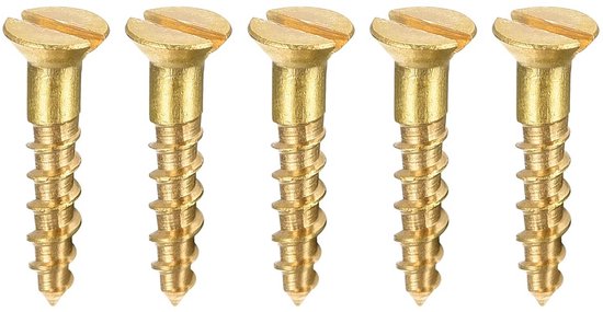 100x Houtschroeven M2 x 10mm Messing Platkop Schroef met Sleuf voor ...