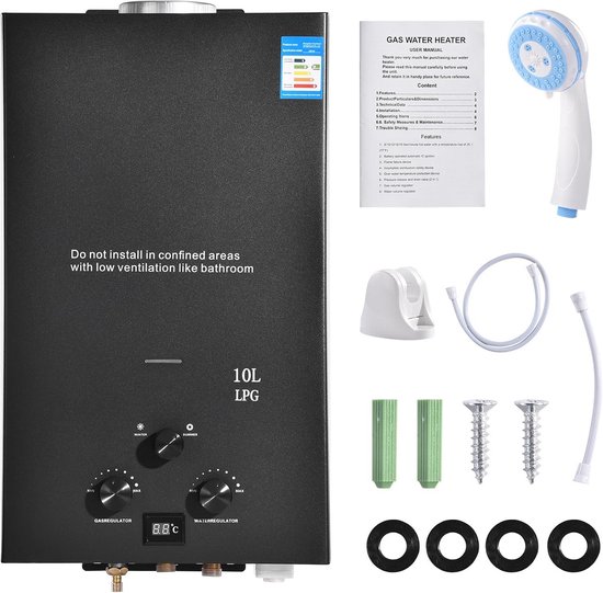 Directe Gas Waterverwarmer 10 Liter voor Buitenleven en Camping | bol