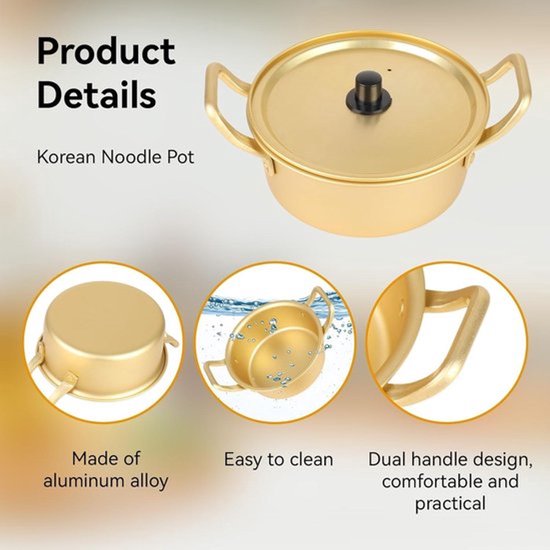 Korea Noodle Pot Gold Ramen Noodle Pot - Aluminium Traditionele Hot Pot ...